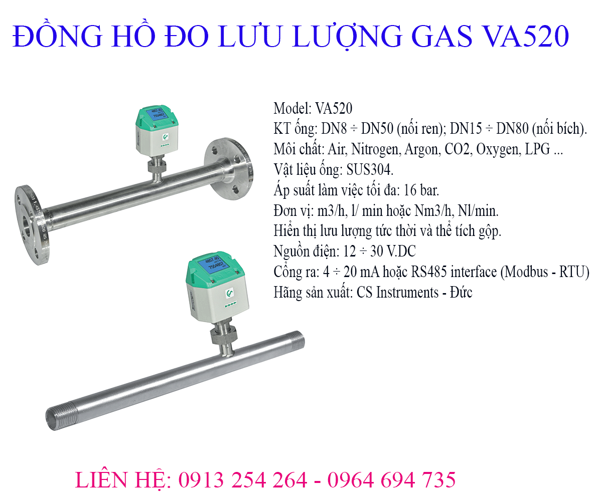Đồng hồ đo lưu lượng gas VA520 - Công ty TNHH công nghệ cơ nhiệt điện ...