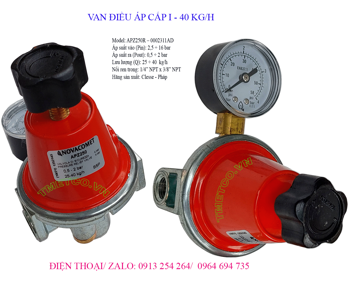 Van điều áp gas 40 kg - h - Công ty TNHH công nghệ cơ nhiệt điện Thái Dương